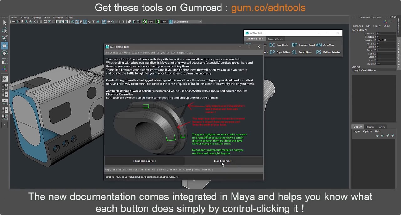 ディテールを直感的に！！Maya用モデリング補助ツール「ADN Modeler Tools 0.5」！！ | CG GEEKS